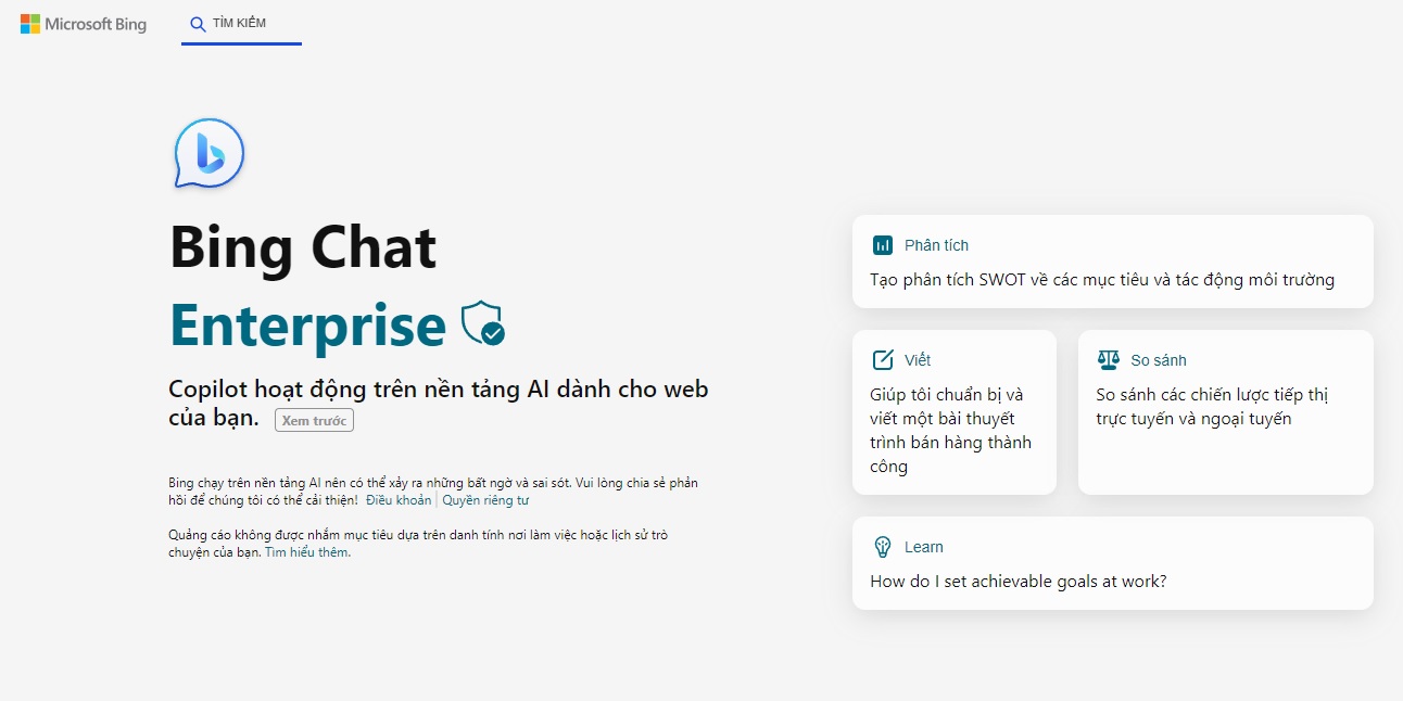 Bing Chat Enterprise - Chính thức hỗ trợ miễn phí trên Microsoft 365 ...
