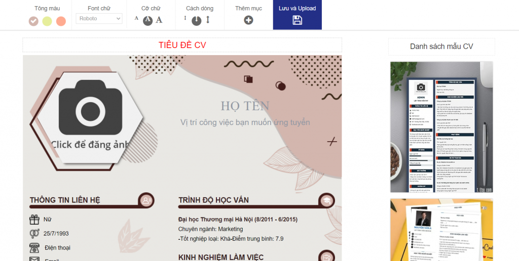 Tạo CV online miễn phí chỉ với 4 bước đơn giản