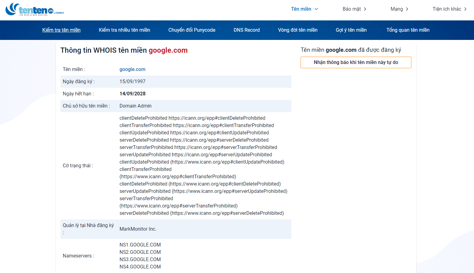 Hướng dẫn check nameservers của tên miền xem website trỏ đúng chưa - Tin tức tên miền hosting